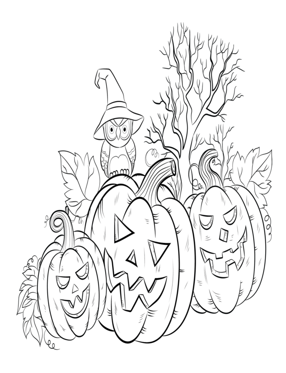 halloween pumpkin free coloring pages
