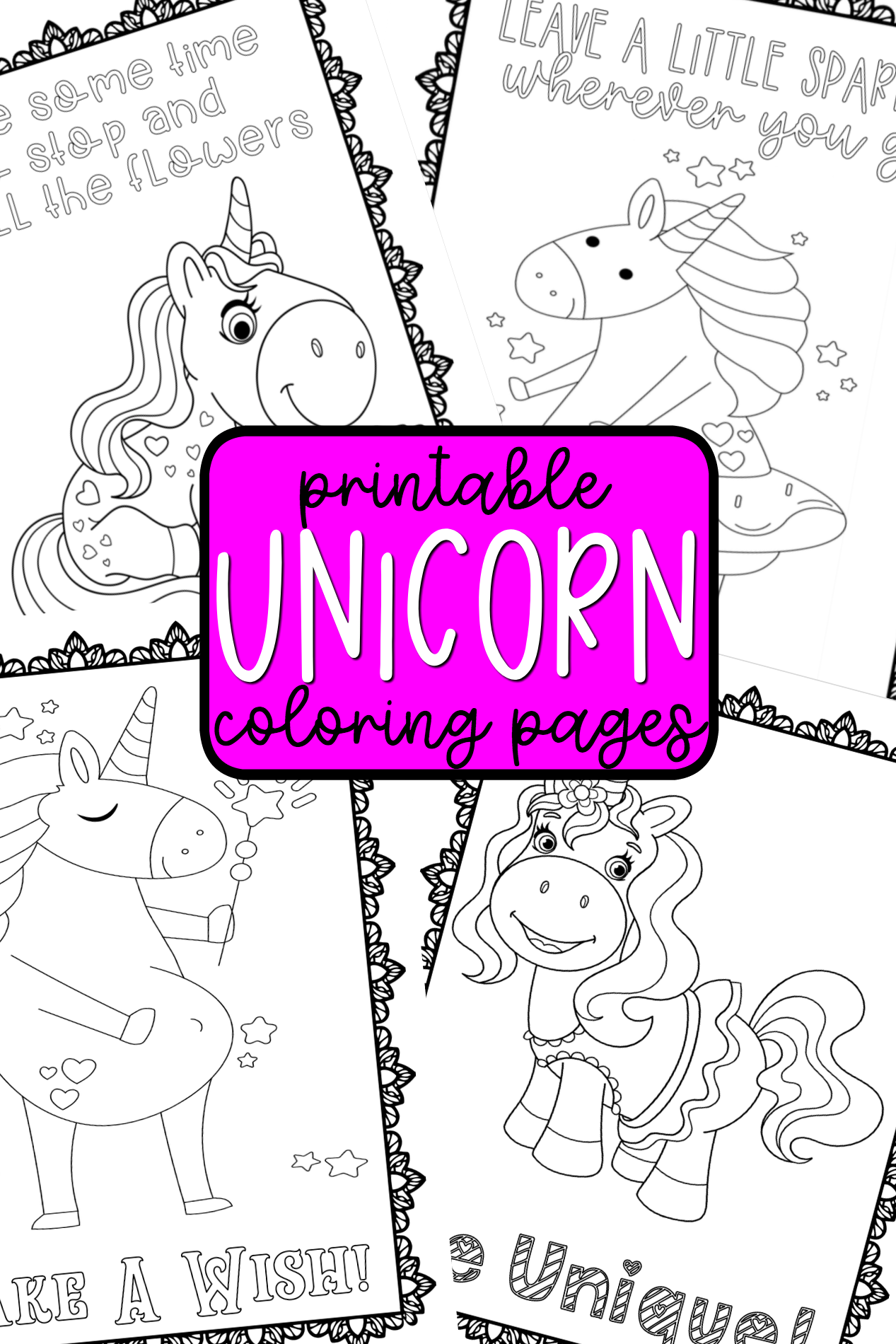 unicorn bookmark coloring pages